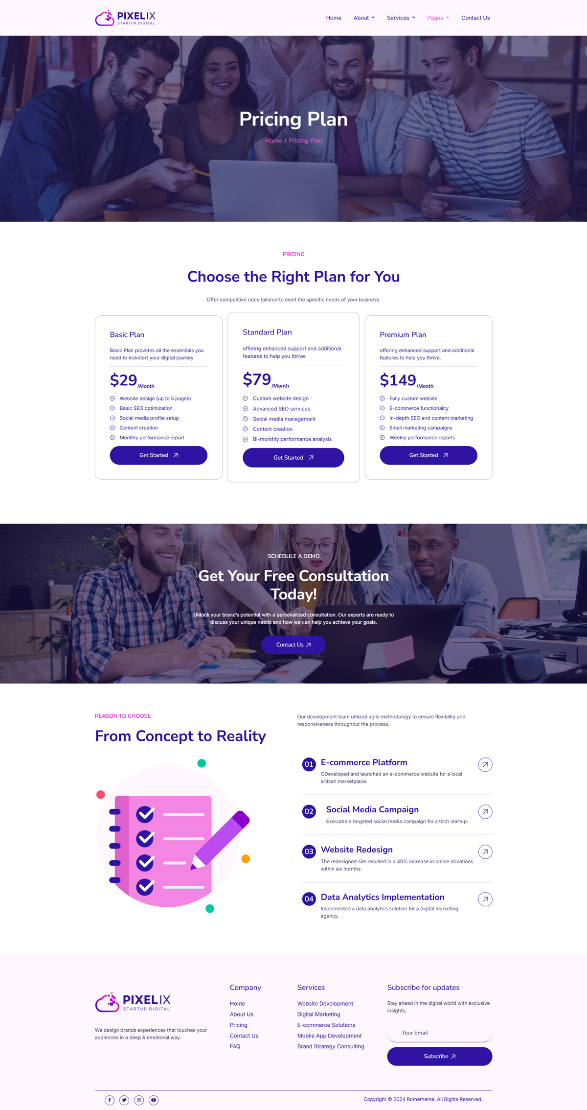 Pixelix - Digital Startup Agency HTML Template by Rometheme | ThemeForest
